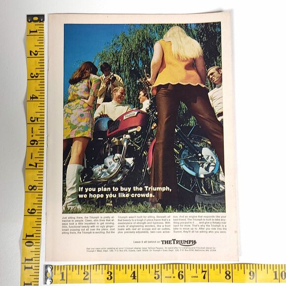 Triumph | Accents | Triumph Motorcycle Vintage Single Page Full Color ...